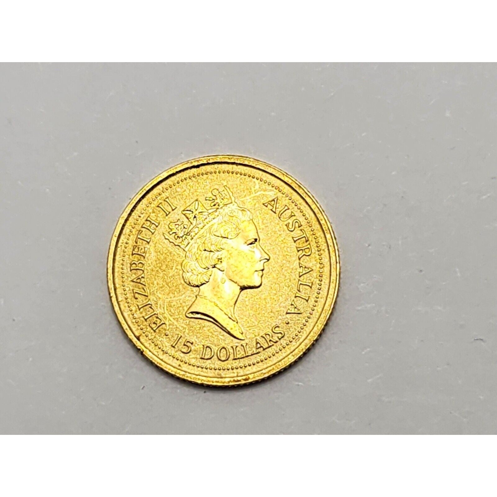 1997 Australian Elizabeth II 15 Dollars 3rd Portrait Kangaroo Gold Pro ...