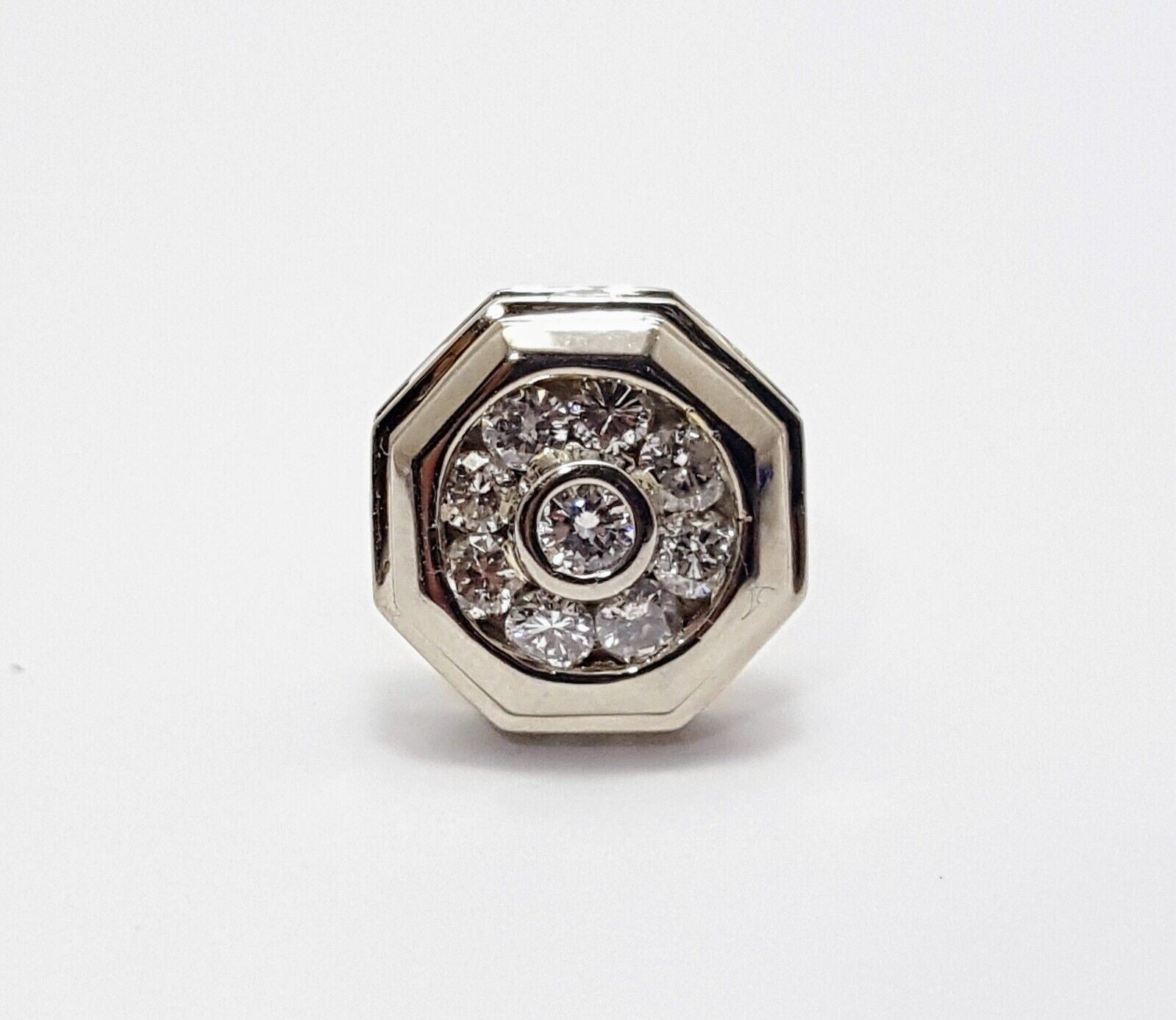 18K White Gold Single Octagon Shaped Diamond Stud Earring – HRPawn
